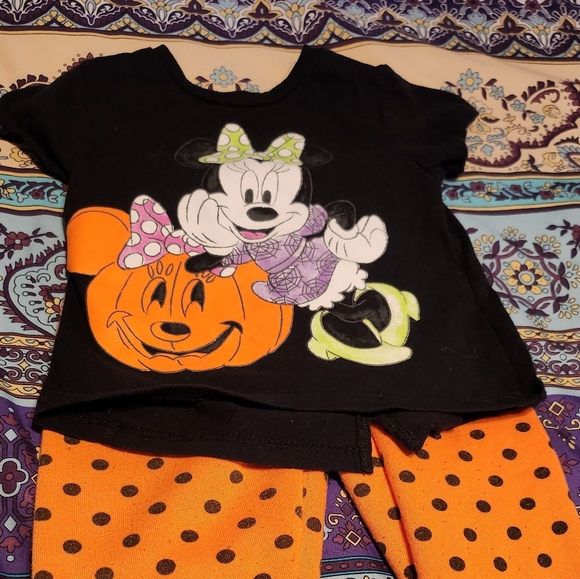Disney | Matching Sets | Disney Black And Orange Minnie Mouse Halloween ...